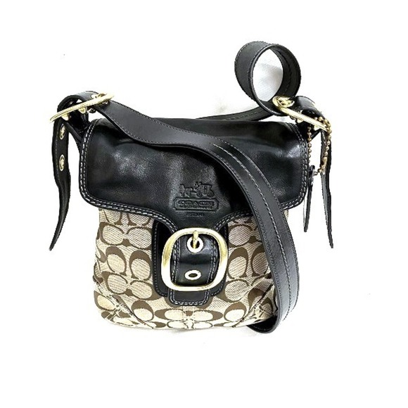 Coach | Bags | Coach Signature 1442 Brown X Black Bag Shoulder Ladies ...